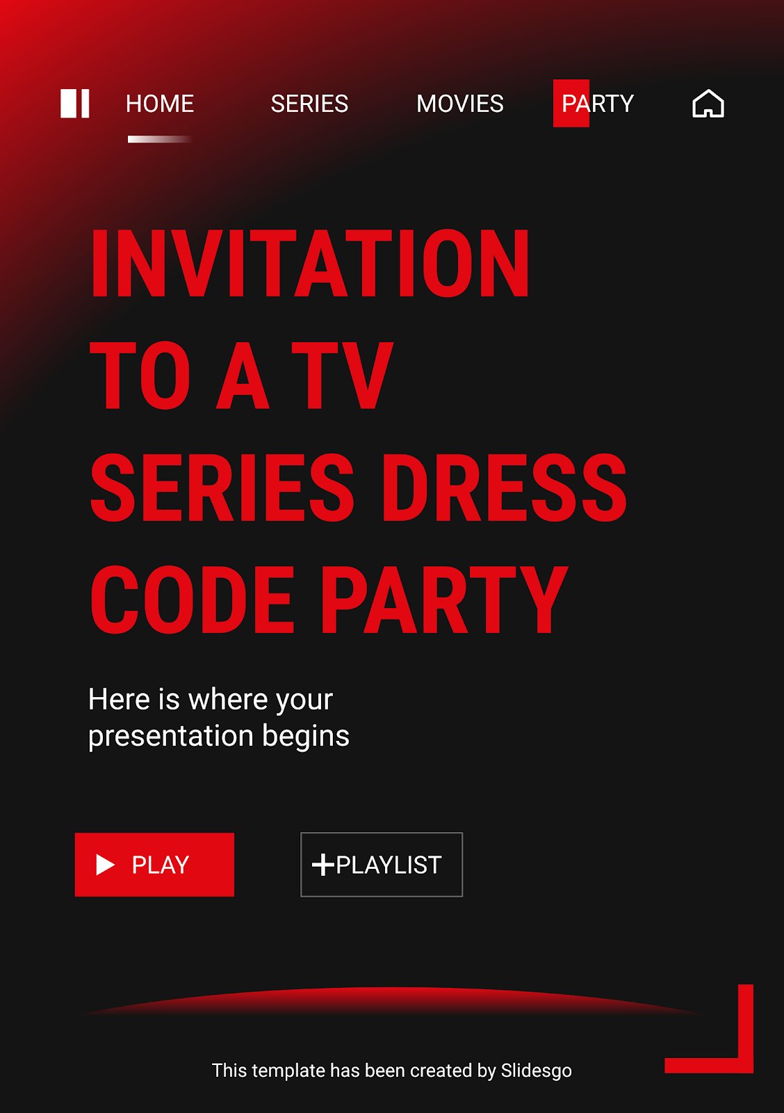 Invitation to a TV Serie Dress Code Party Presentation