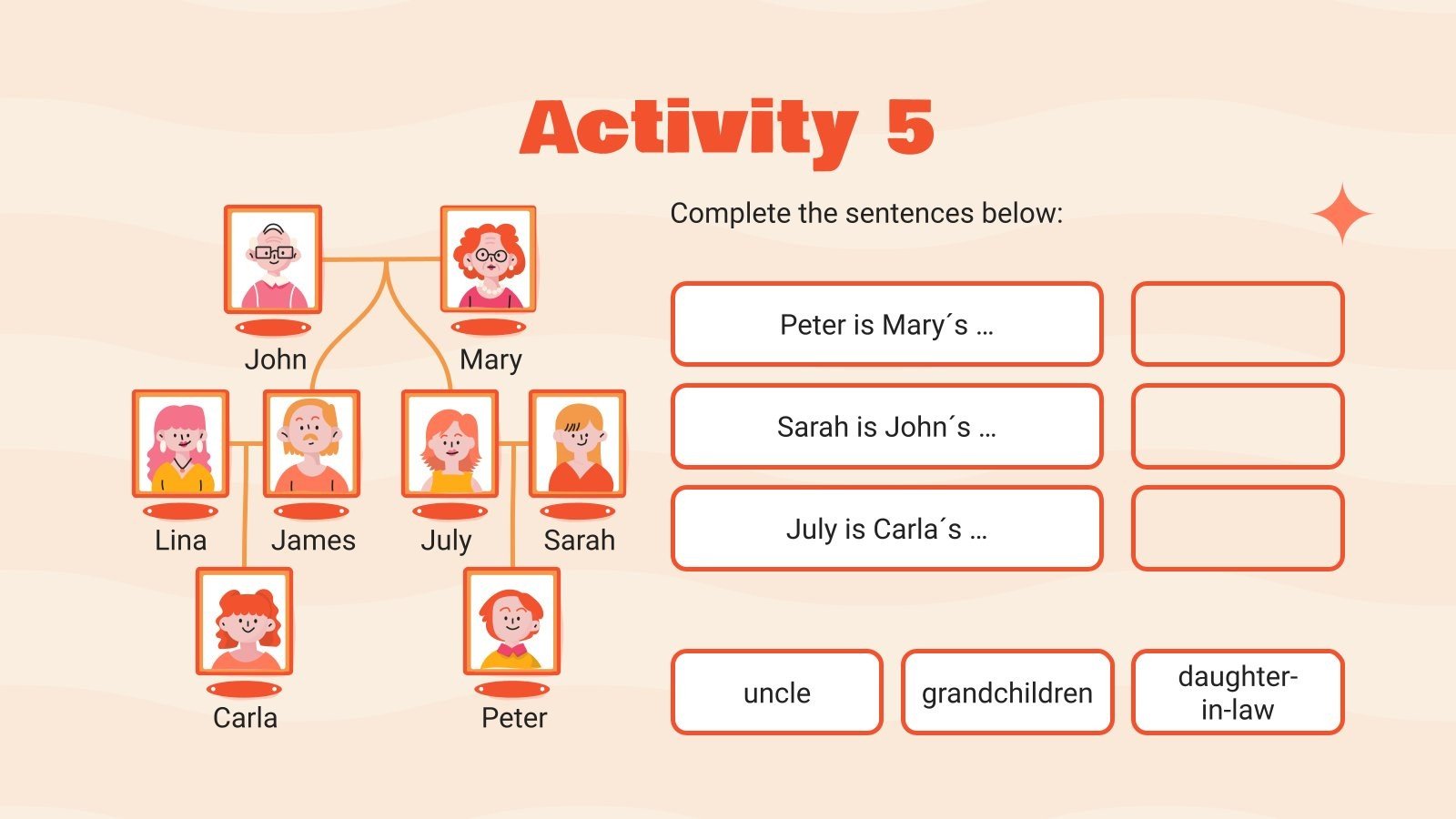 Activities for Elementary School: My Family Tree