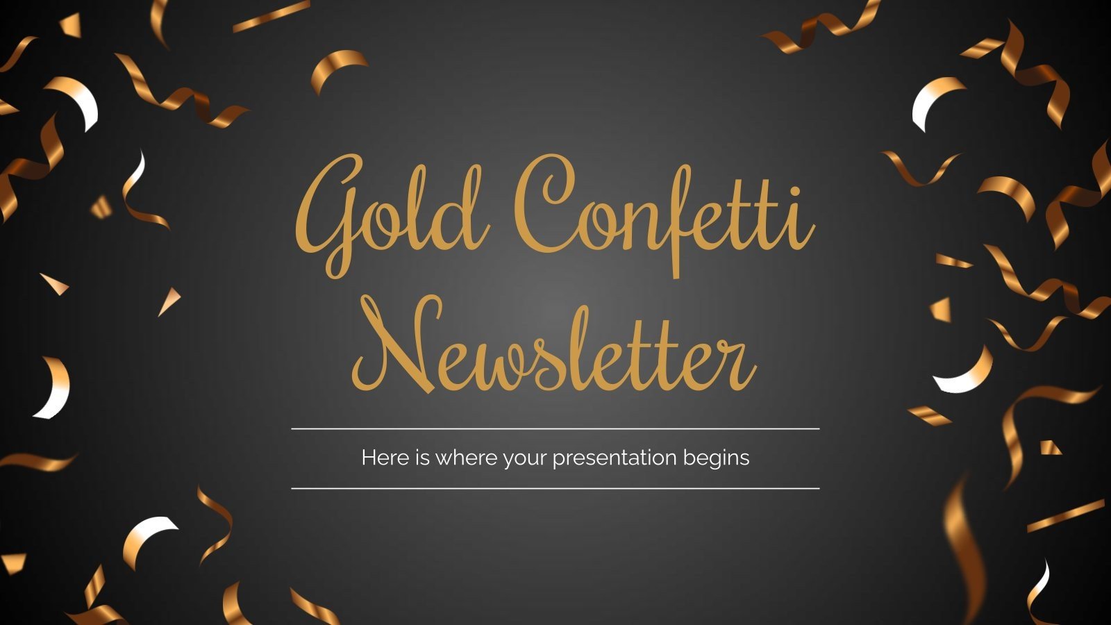 Gold Confetti Newsletter | Google Slides & PowerPoint template