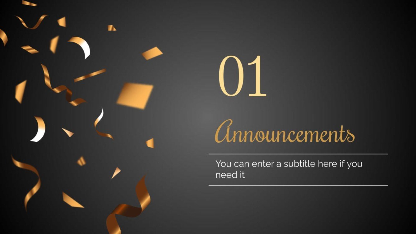 Gold Confetti Newsletter | Google Slides & PowerPoint template