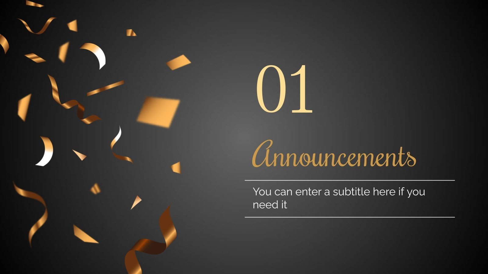 Gold Confetti Newsletter | Google Slides & PowerPoint template