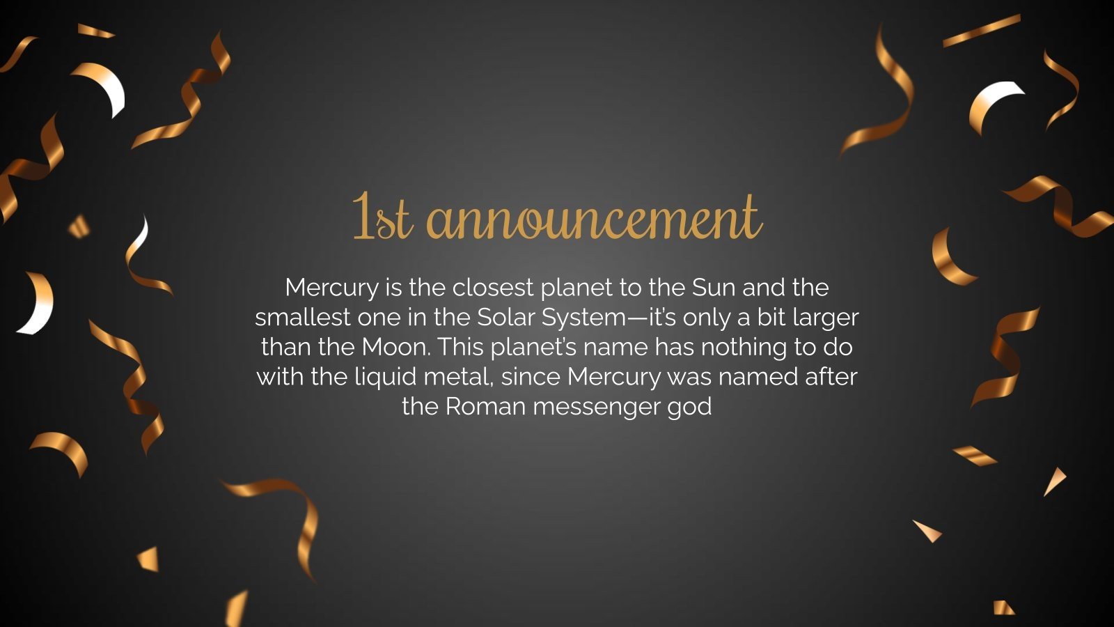 Gold Confetti Newsletter | Google Slides & PowerPoint template