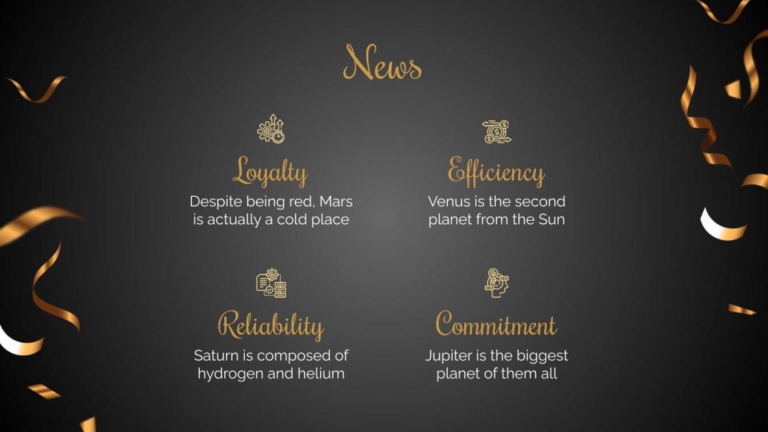 Gold Confetti Newsletter | Google Slides & PowerPoint template