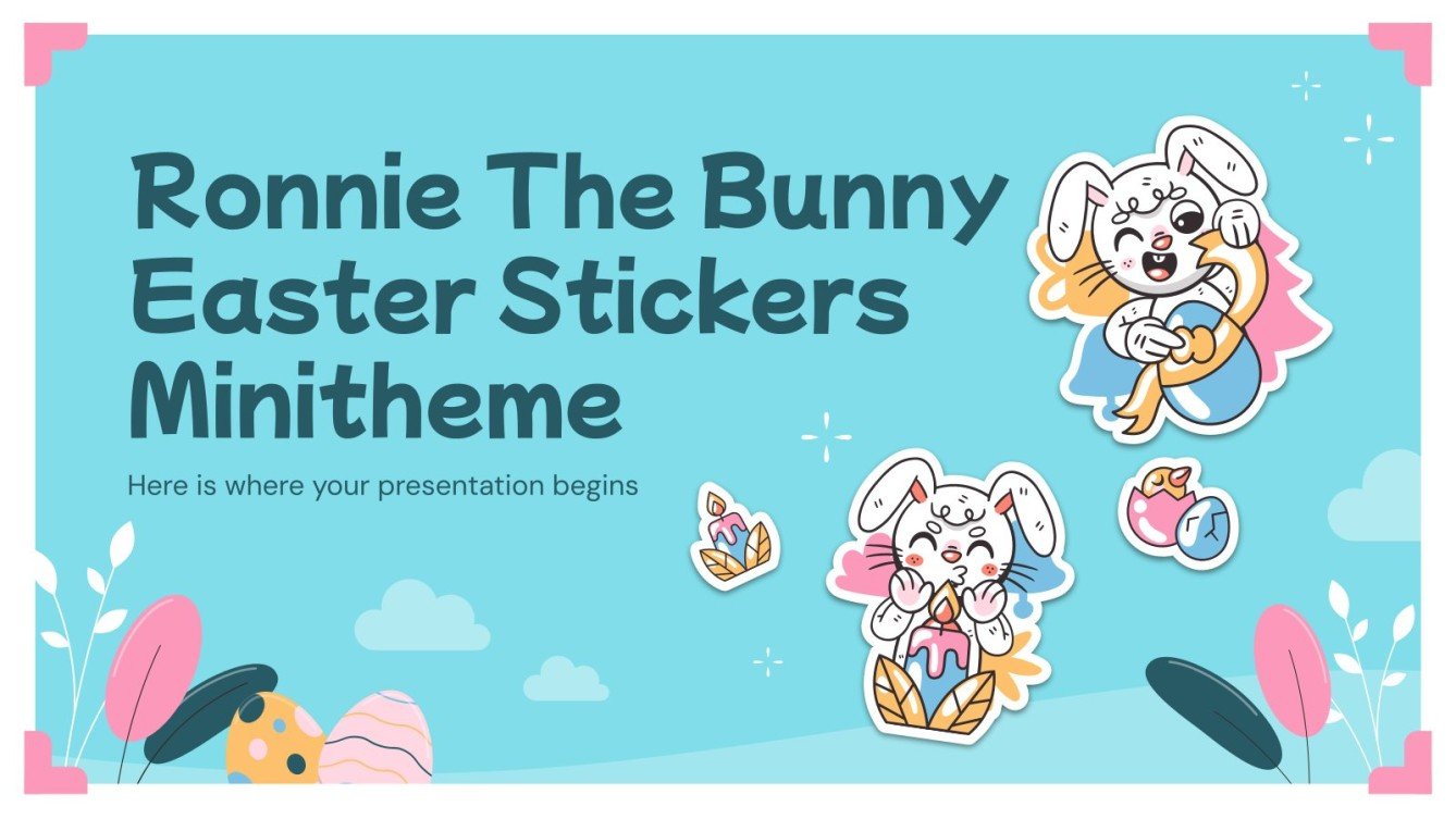 Ronnie The Bunny Easter Stickers Minitheme Presentation