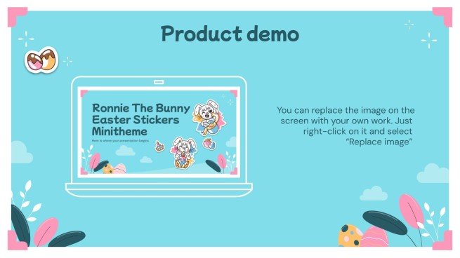 Ronnie The Bunny Easter Stickers Minitheme Presentation