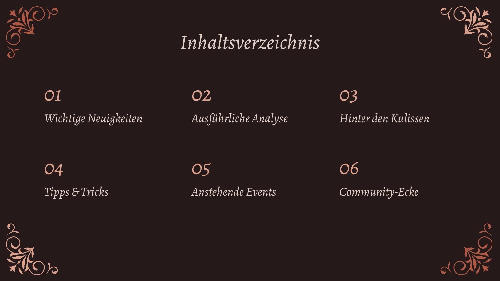 Dark Academia Aesthetics Newsletter Presentation