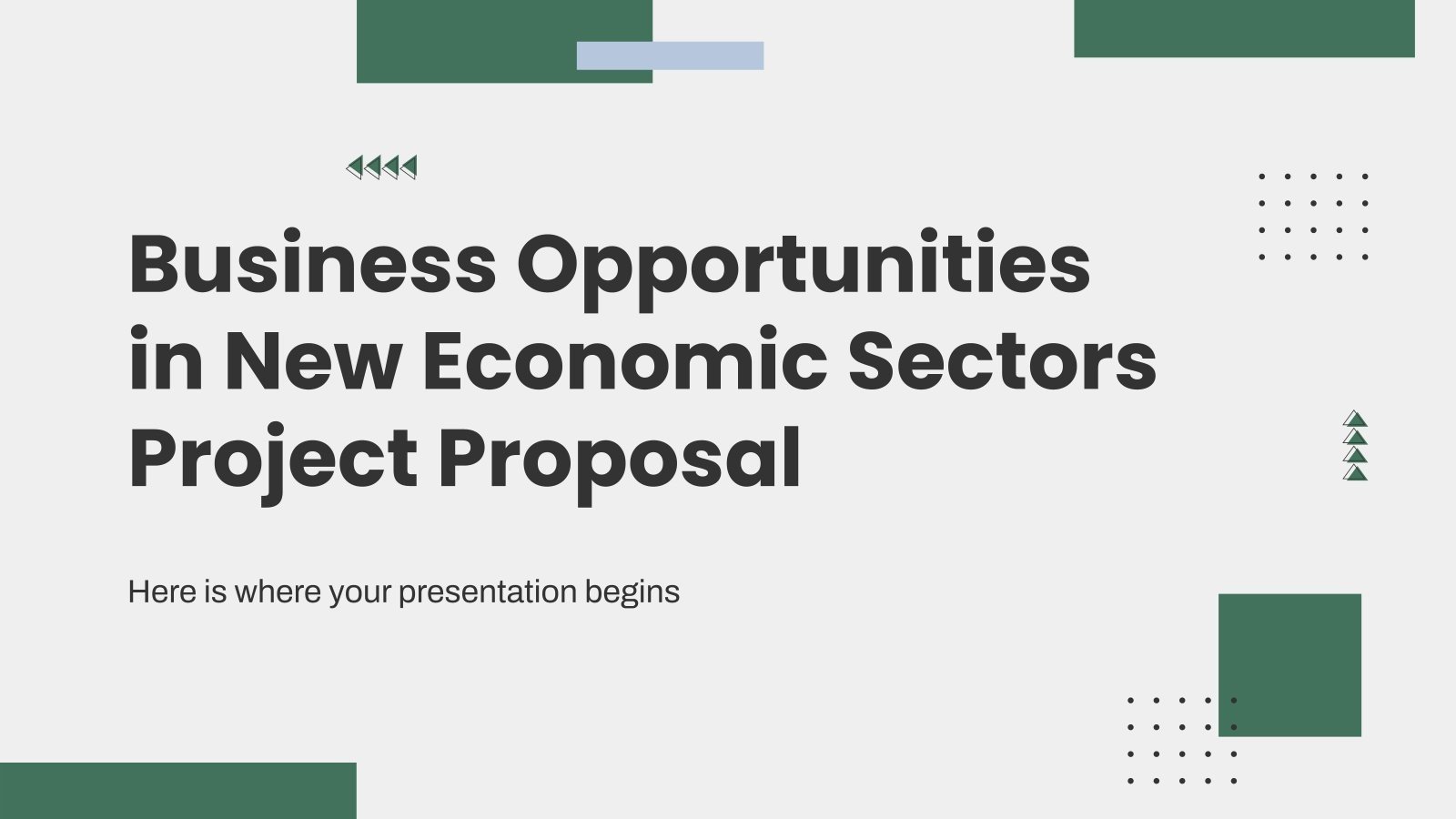 Business Opportunities in New Economic Sectors Project Proposal ...