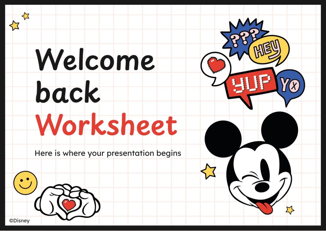 Mickey Mouse Worksheet Presentation