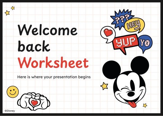 Mickey Mouse Worksheet Presentation