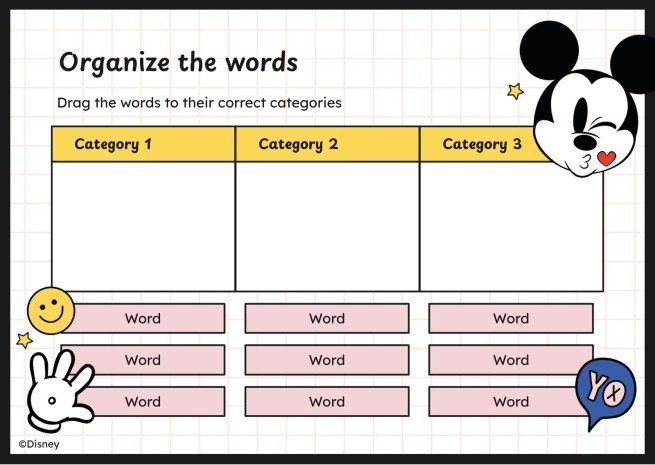 Mickey Mouse Worksheet Presentation