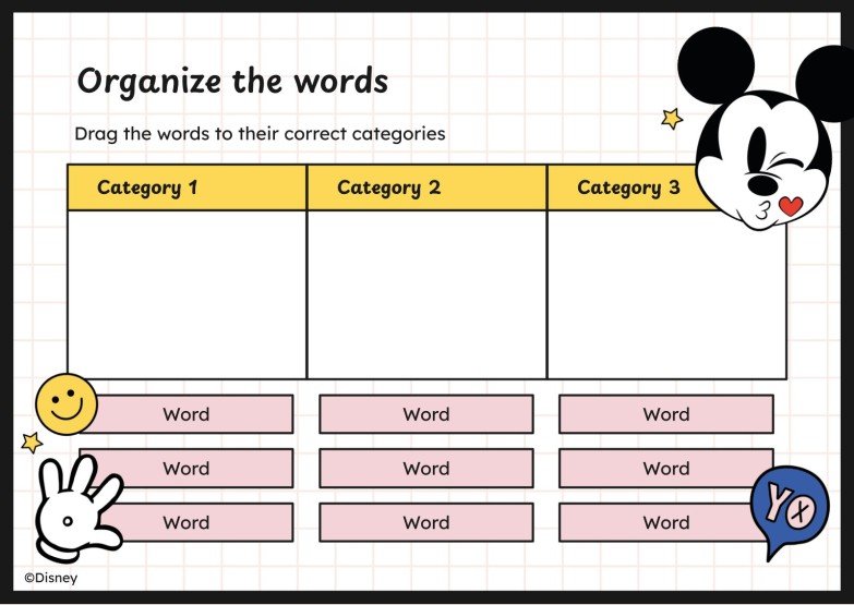 Mickey Mouse Worksheet Presentation