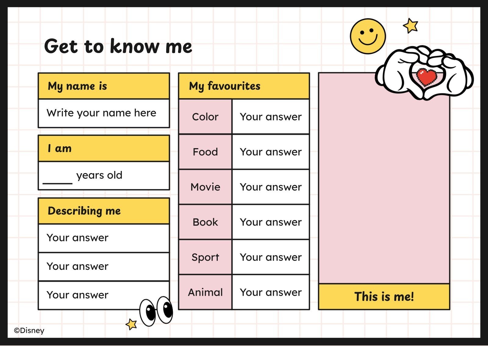 Mickey Mouse Worksheet Presentation