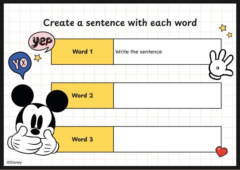 Mickey Mouse Worksheet Presentation