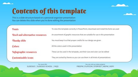 Cute Anime Studio Style Personal Organizer Presentation