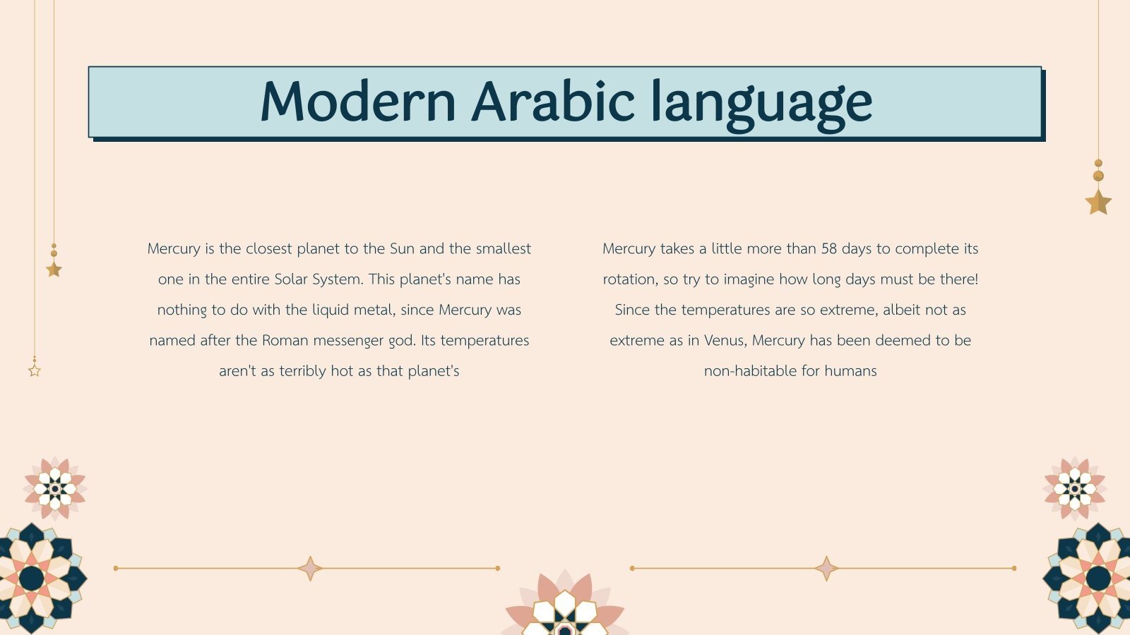 All About Arabic Language for Middle School Presentation