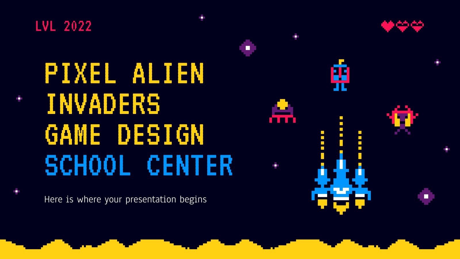 Pixel Alien Invaders Game Design School Center Presentation