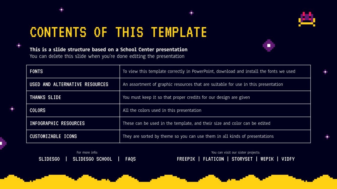 Pixel Alien Invaders Game Design School Center Presentation