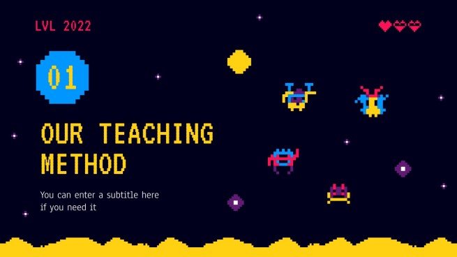 Pixel Alien Invaders Game Design School Center Presentation