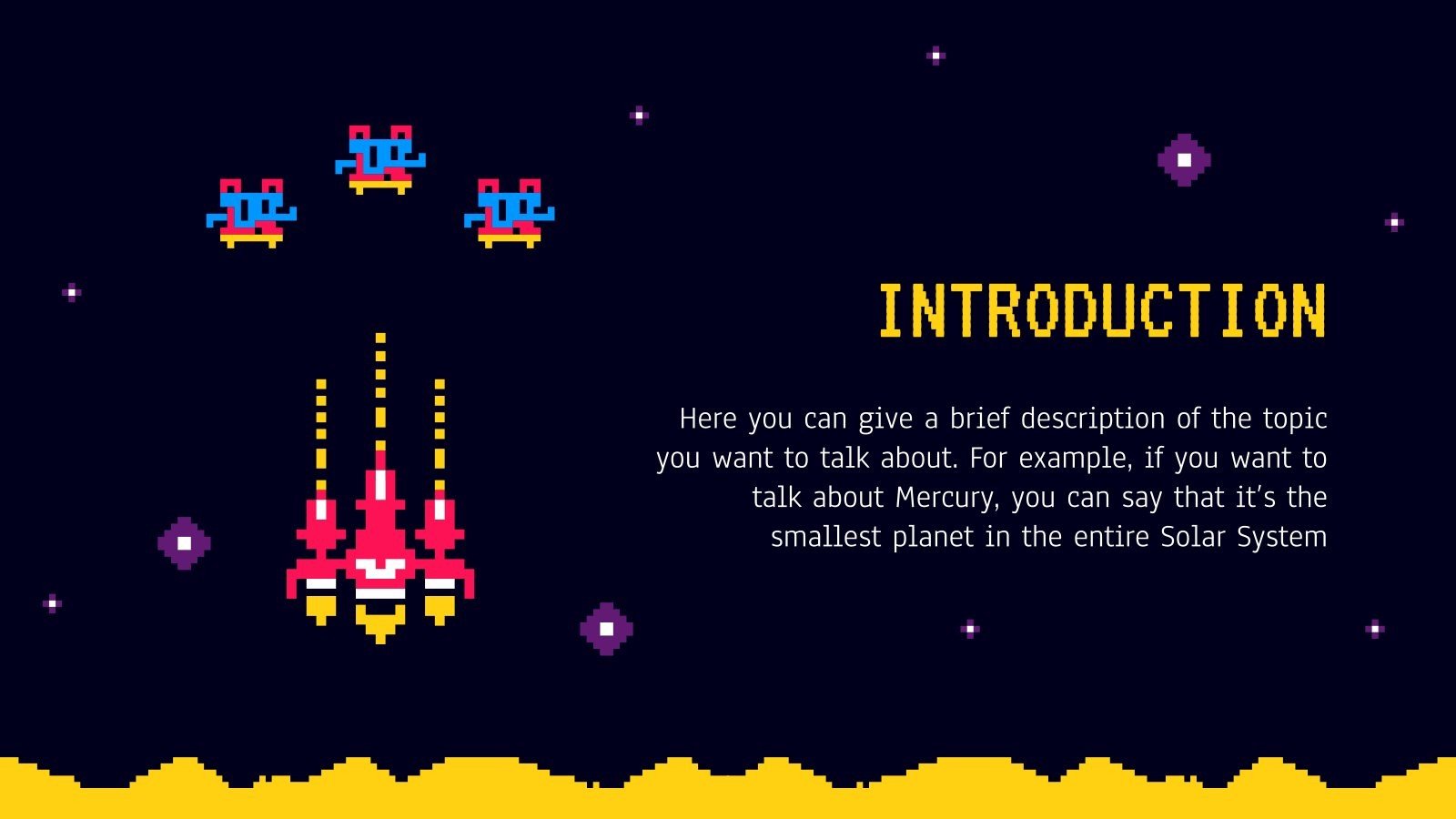 Pixel Alien Invaders Game Design School Center Presentation