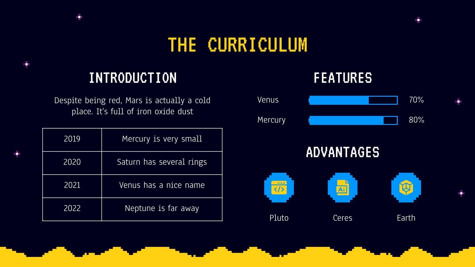 Pixel Alien Invaders Game Design School Center Presentation