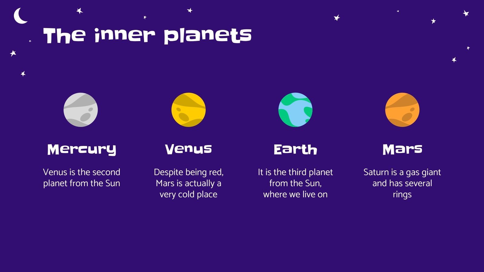 Science for Middle School: Inner Planets Presentation