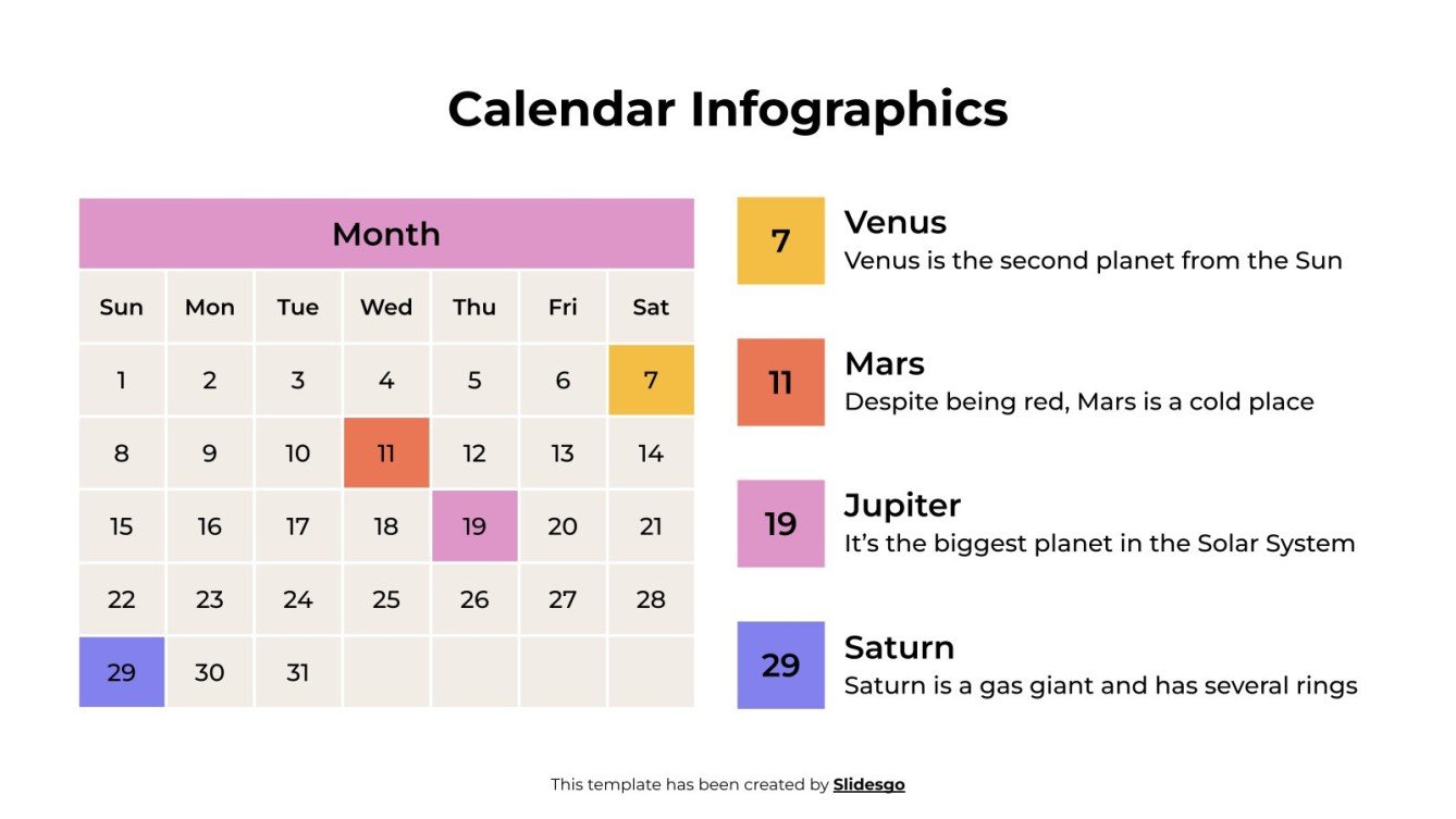 Calendar Infographics Template