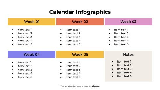 Calendar Infographics Template