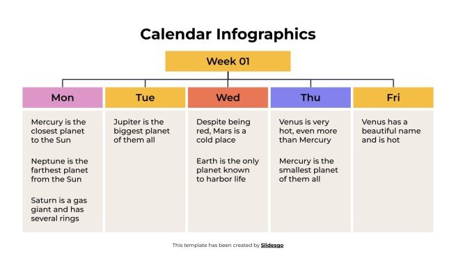 Calendar Infographics Template