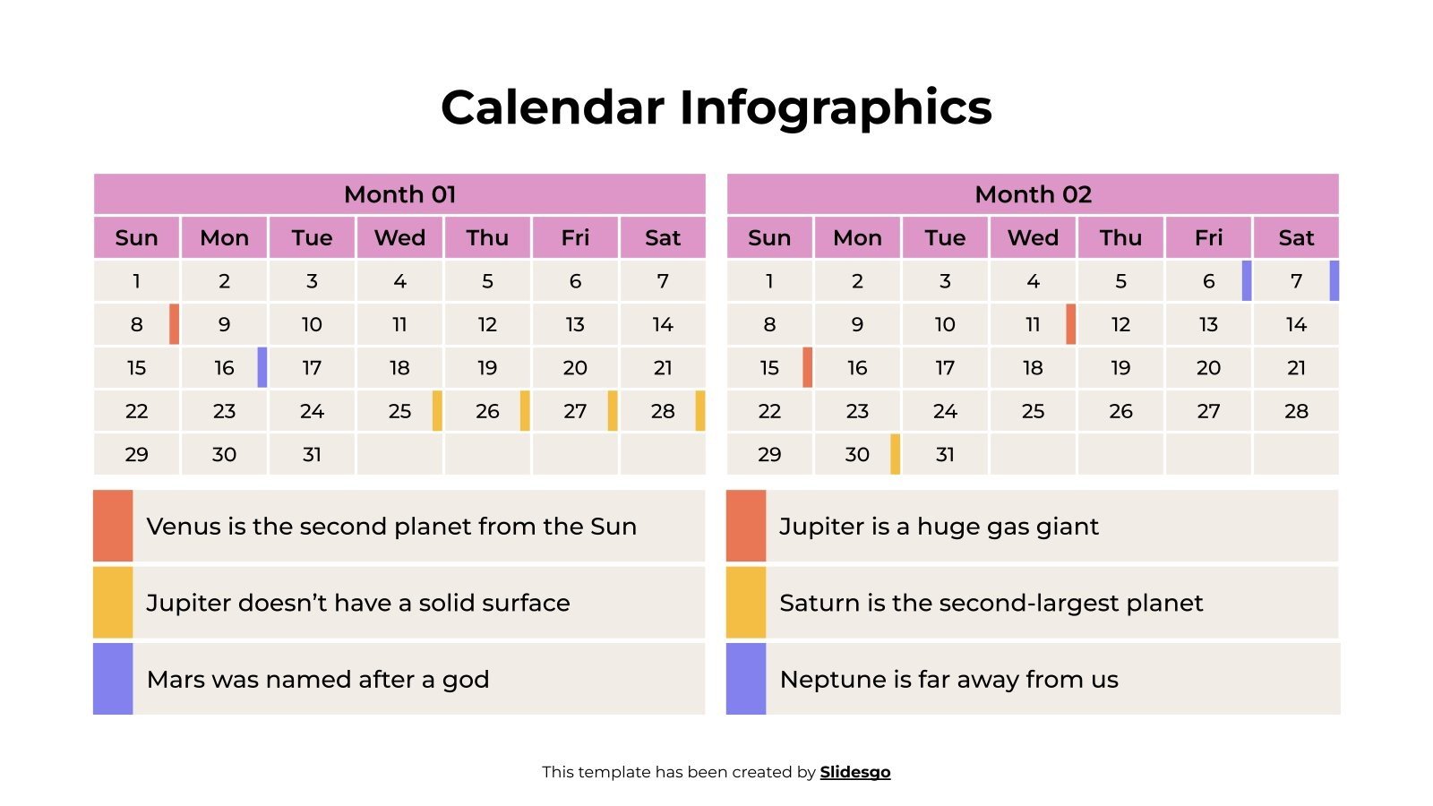 Calendar Infographics Template