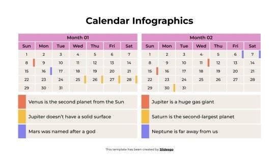 Calendar Infographics Template