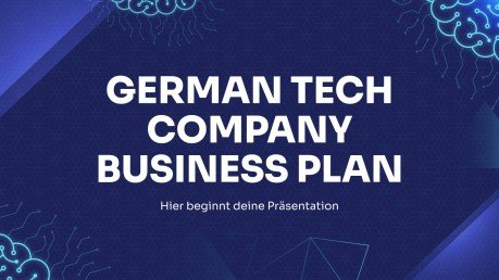 German Tech Company Business Plan Presentation