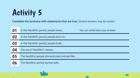 History for Middle School: Neolithic Period Activities