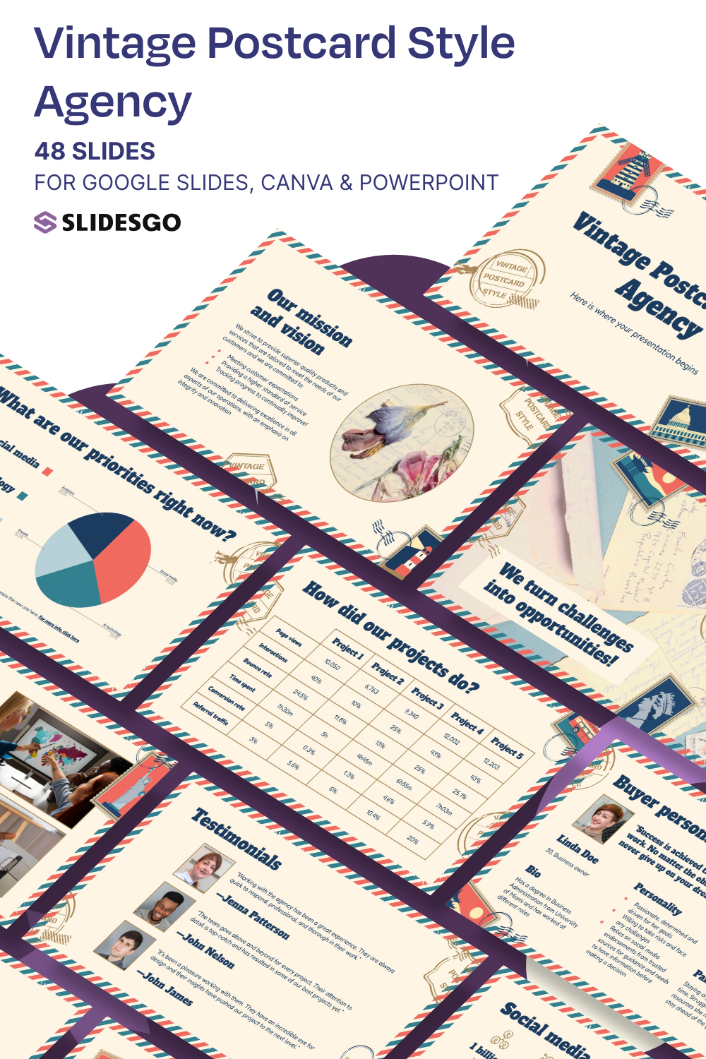 Vintage Postcard Style Agency Presentation