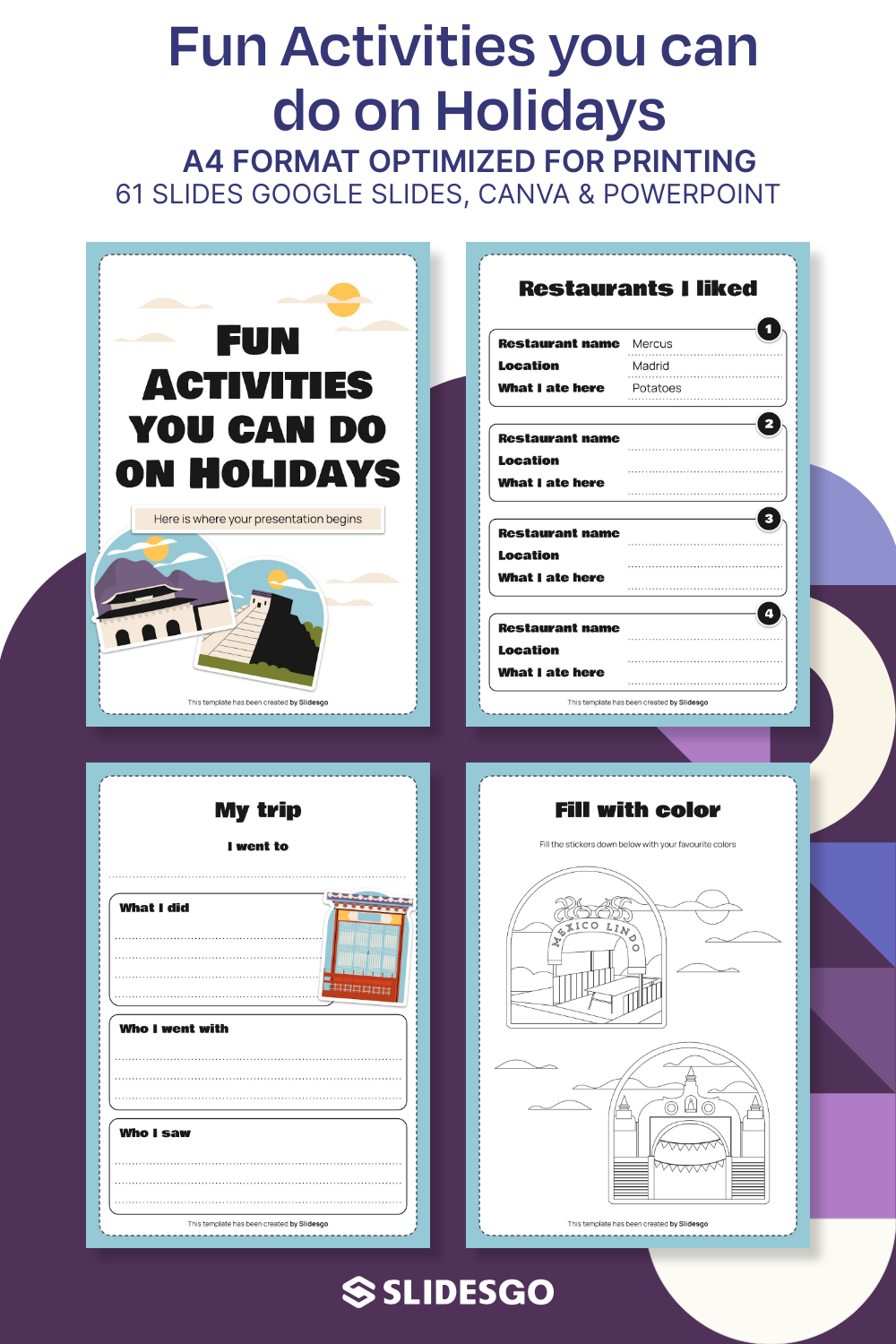Fun Activities you can do on Holidays Presentation