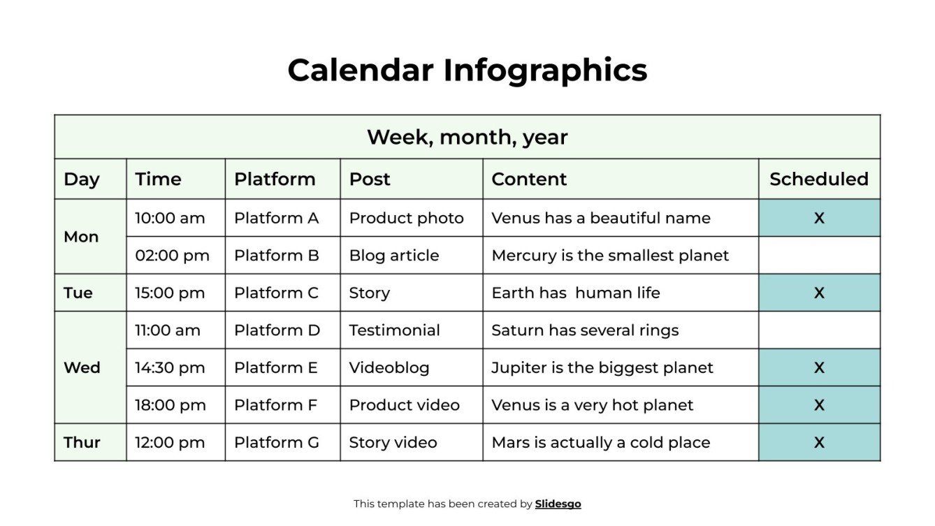 Calendar Infographics Presentation