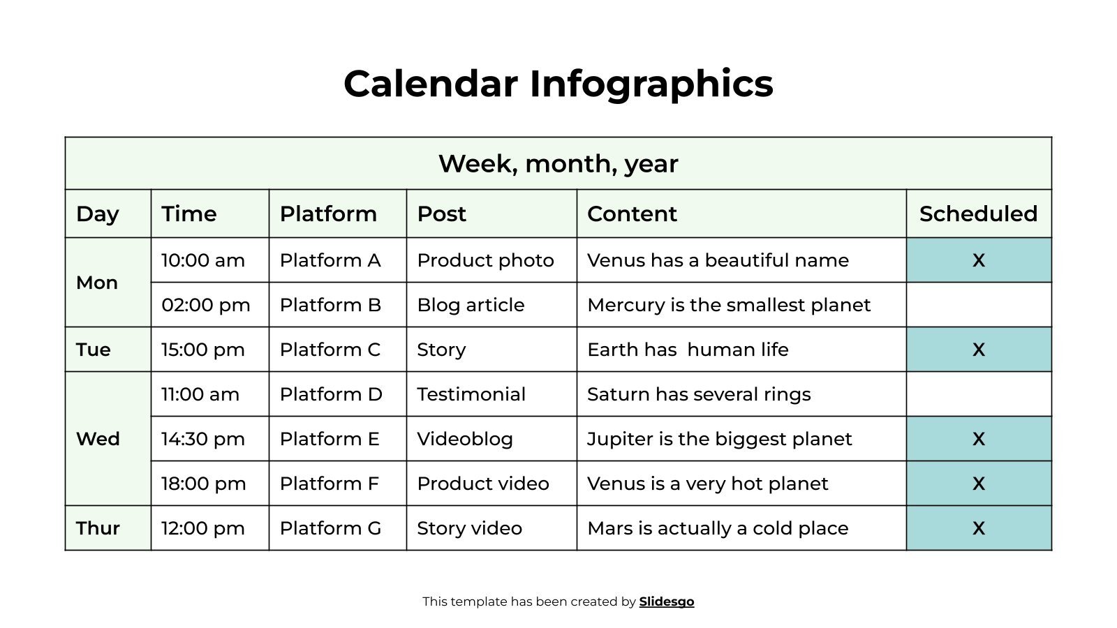 Calendar Infographics Presentation