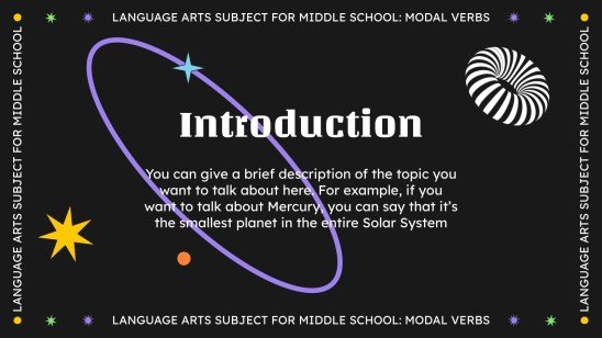 Language Arts Subject: Modal Verbs Presentation