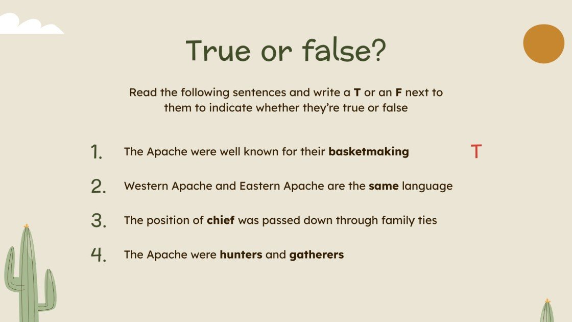 History Subject Activities: Apache Tribe Presentation