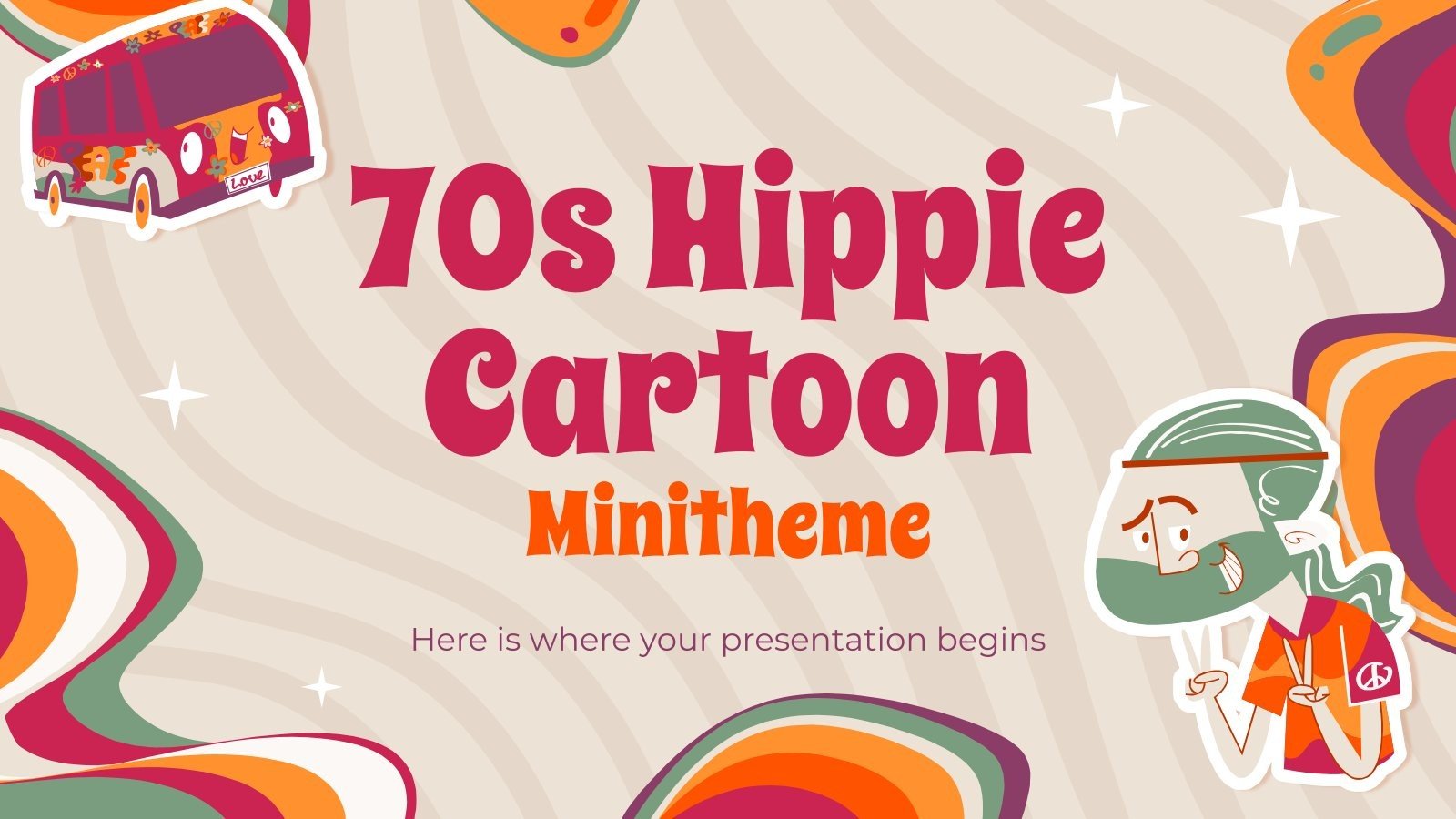 70s Hippie Cartoon Minitheme Presentation