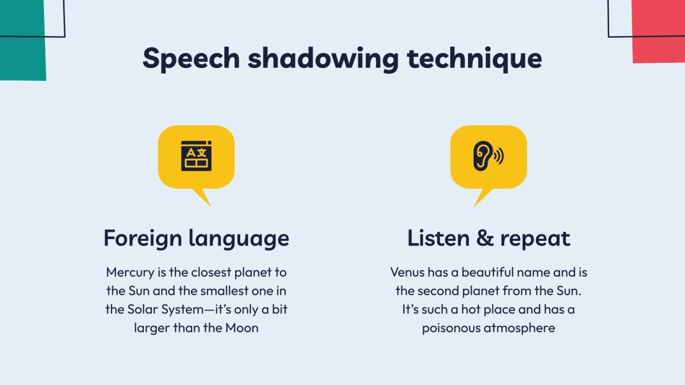 Foreign Language Subject for High School: Speech Shadowing