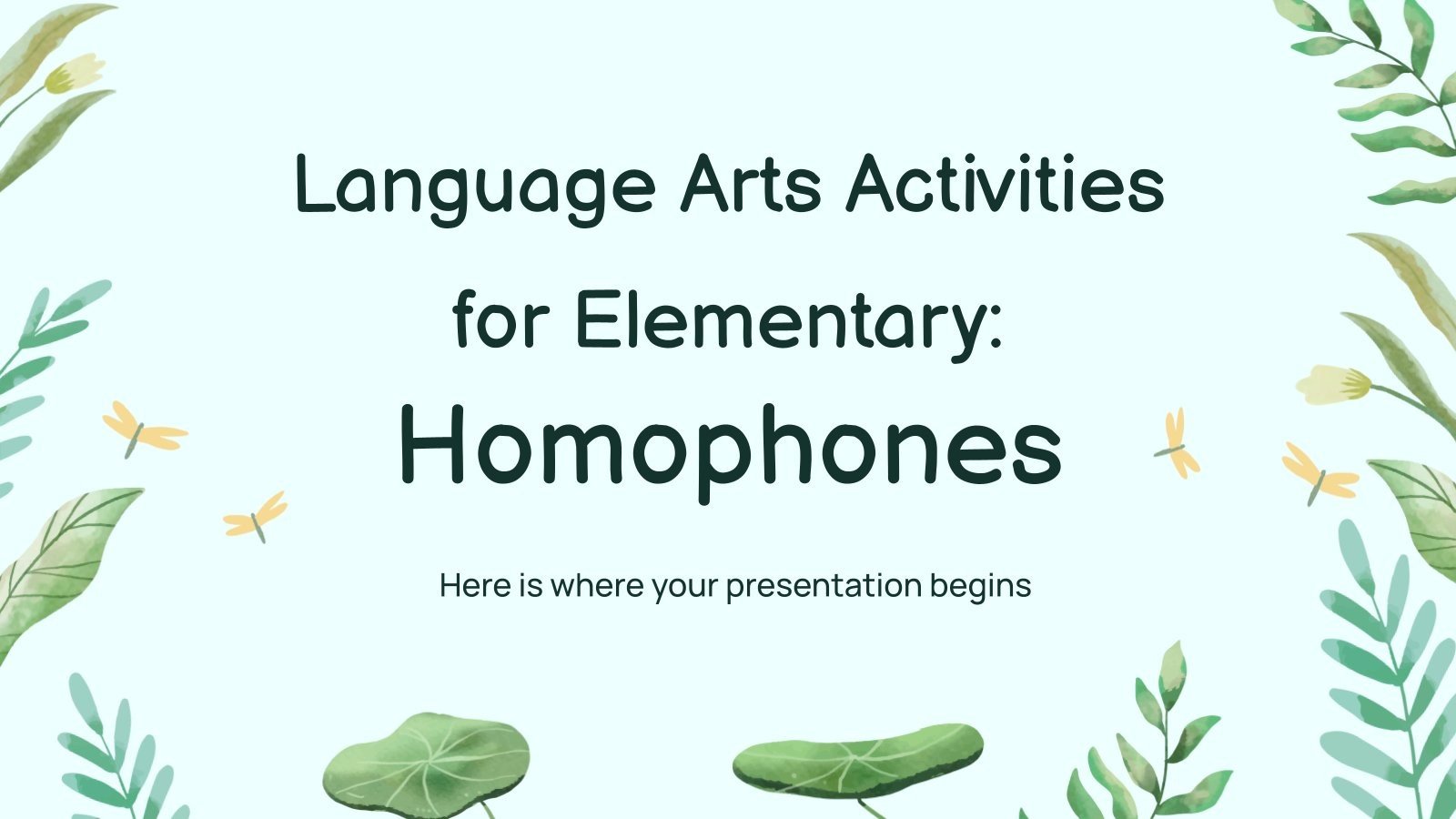 Language Arts Activities for Elementary: Homophones