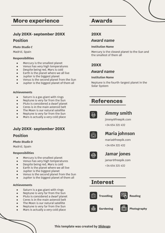 Minimalist Lines CV Presentation