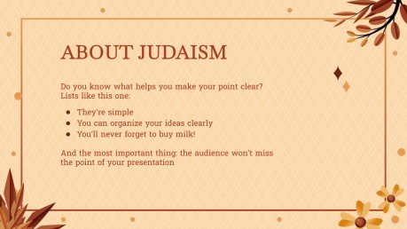 Judaism: Culture and Traditions Workshop Presentation