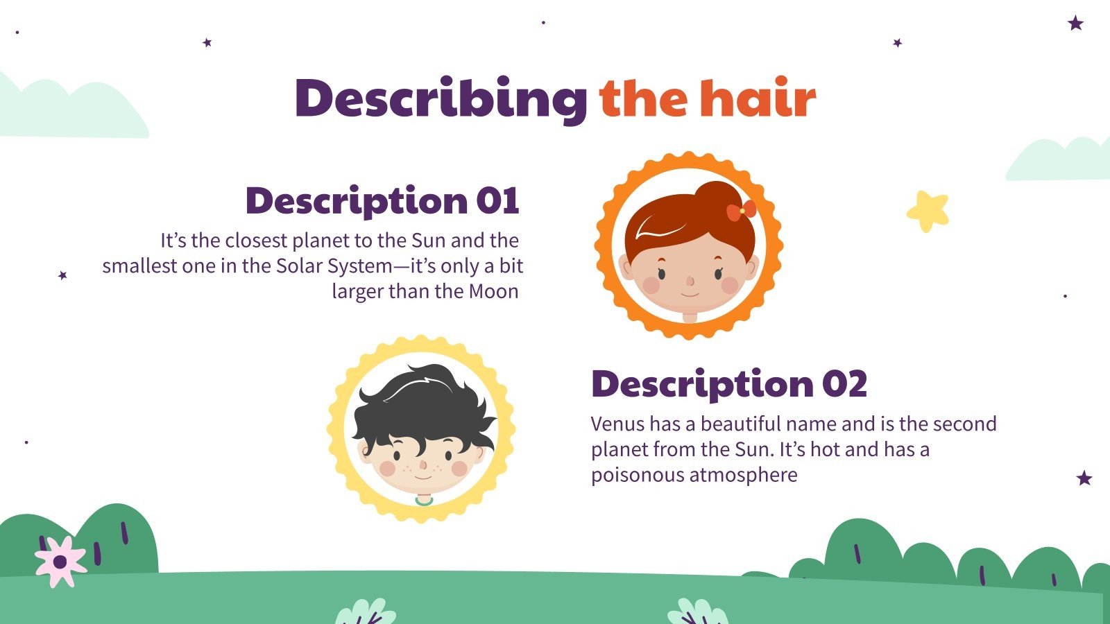 Physical Descriptions Activities for Pre-K Presentation