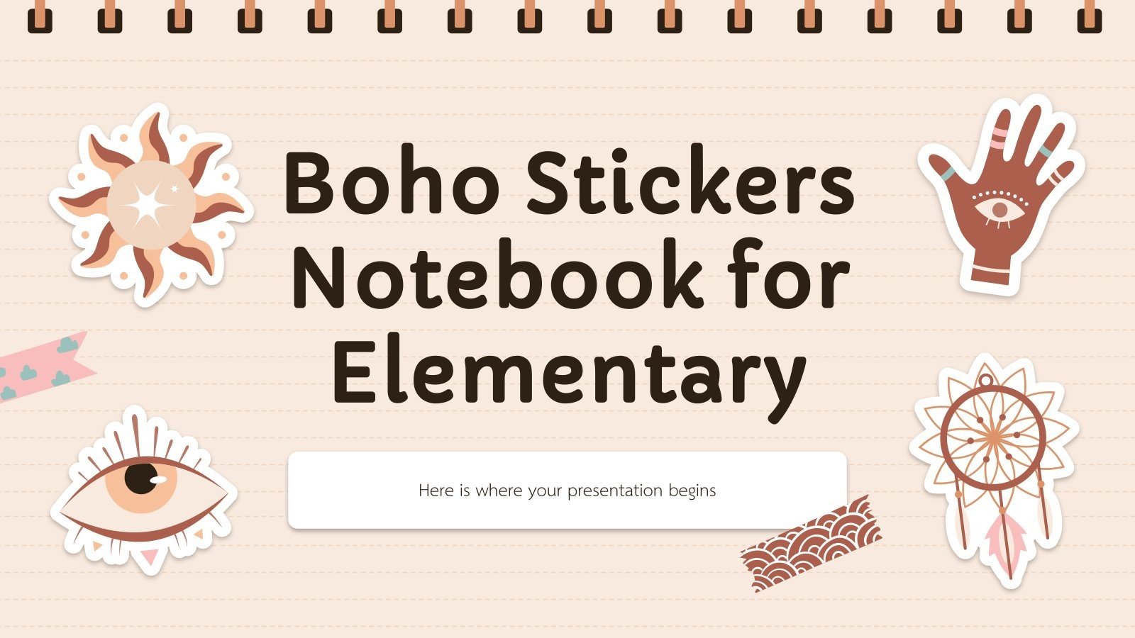 Boho Stickers Notebook for Elementary Presentation