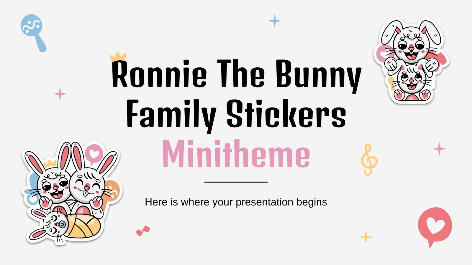 Ronnie The Bunny family Stickers Minitheme Presentation