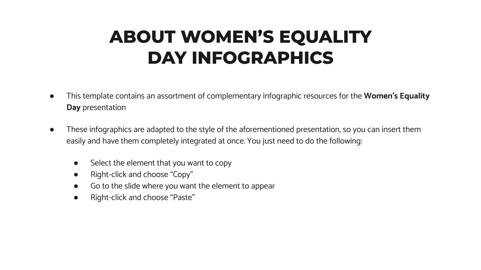 Women's Equality Day Infographics Template