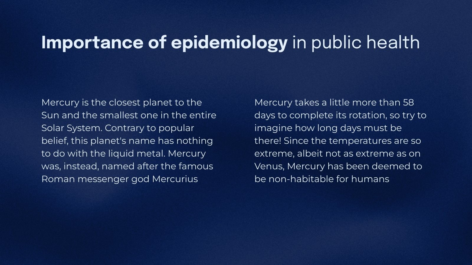 Introduction to Epidemiology - Master of Science