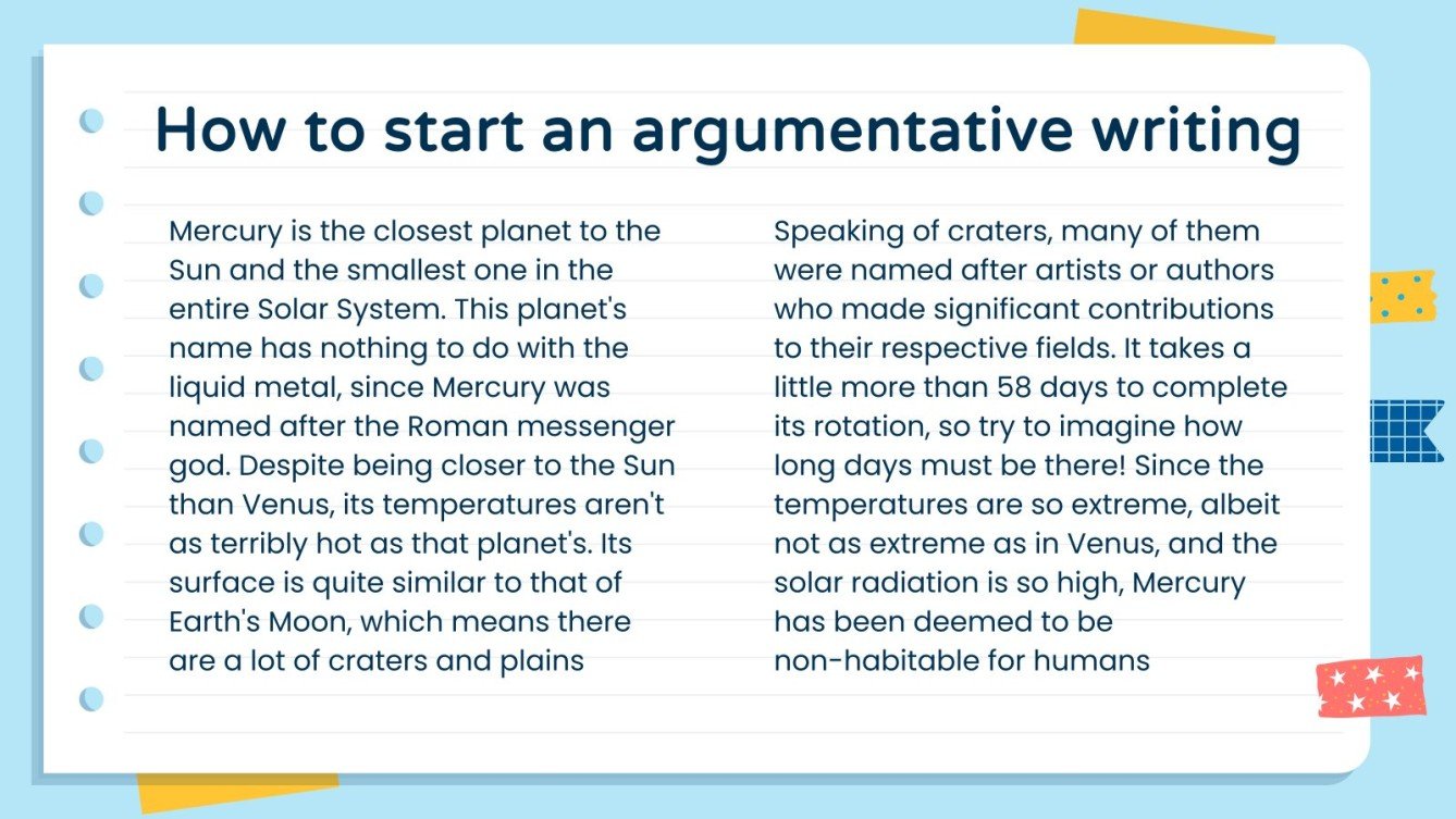 Argumentative Writing - Language Arts - 6th grade