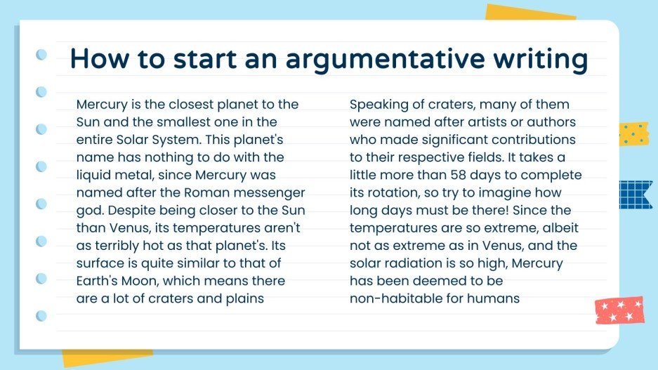 Argumentative Writing - Language Arts - 6th grade